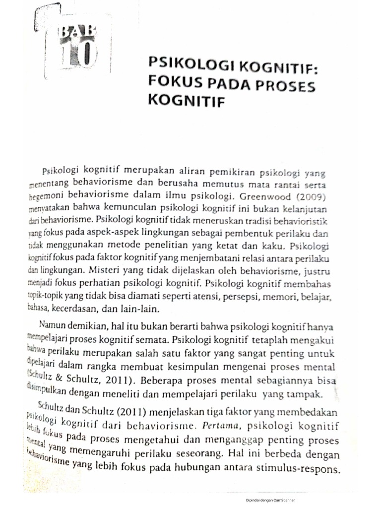 Aliran Psikologi Kognitif | PDF