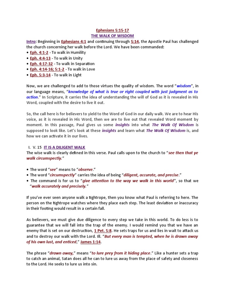 Ephesians 5 | PDF | Wisdom | Bible