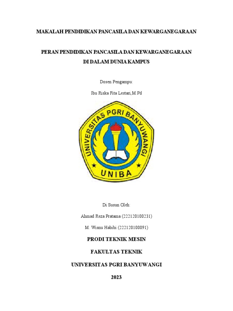 Makalah Pendidikan Pancasila Dan Kewarganegaraan | PDF