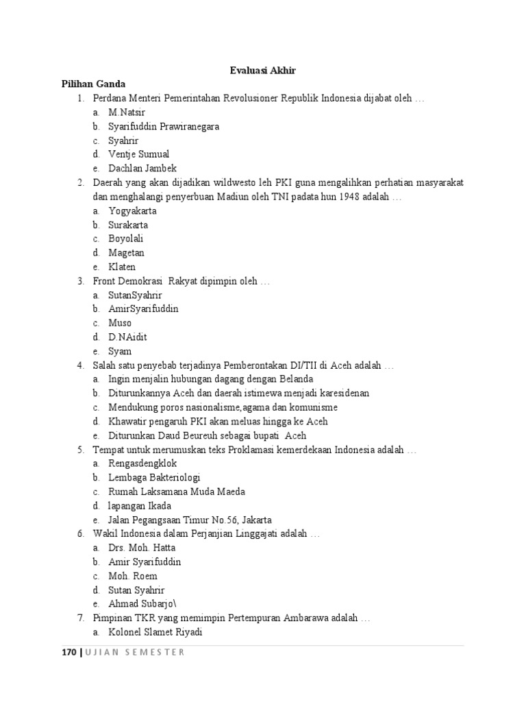 Evaluasi Akhir | PDF