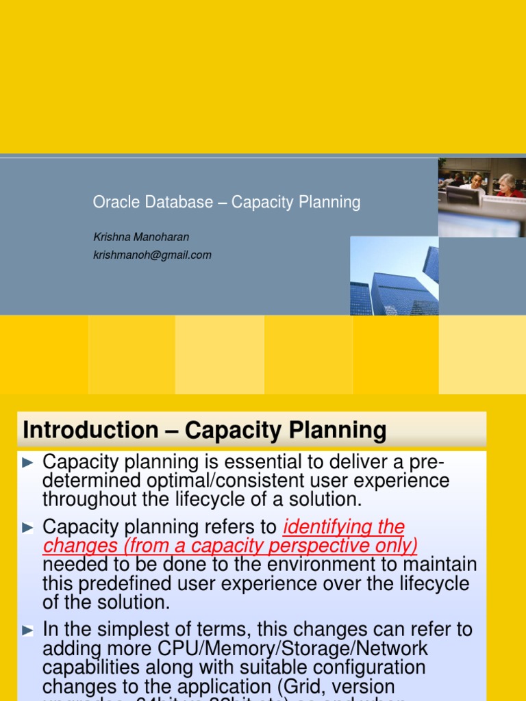 Oracle Database - Capacity Planning | Download Free PDF | Oracle ...