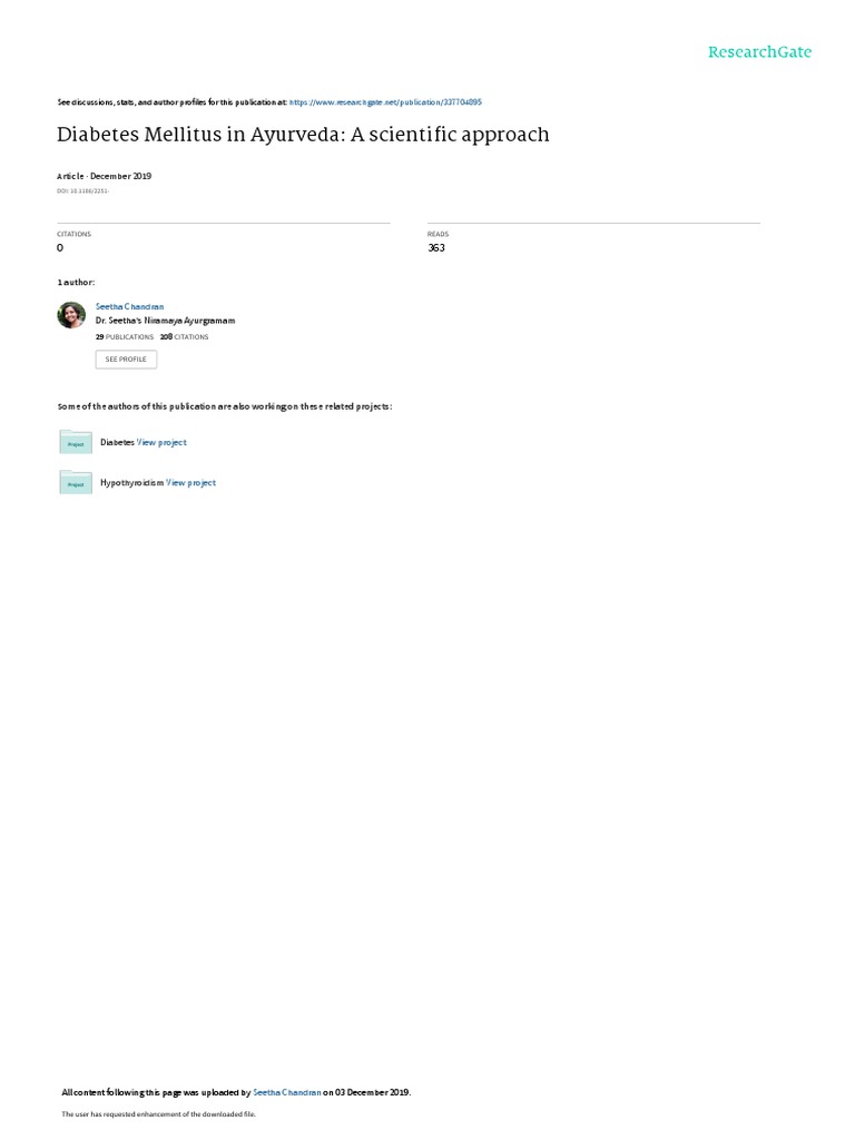 Diabetes Mellitus Aticle Aptha | PDF | Diabetes | Diabetes Management