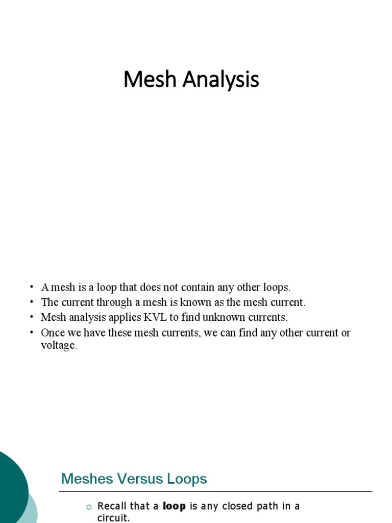 Nt-Module1-Part3-Mesh Analysis | PDF
