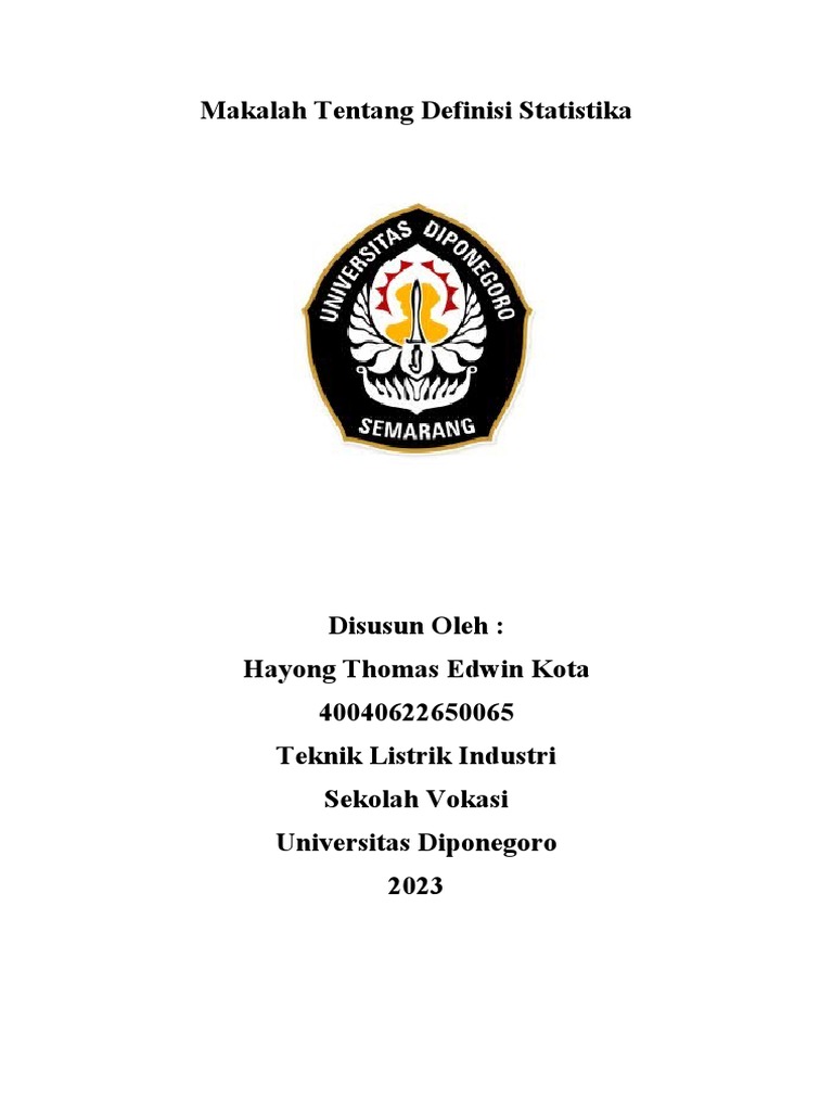 Makalah Tentang Definisi Statistika LIONEL | PDF