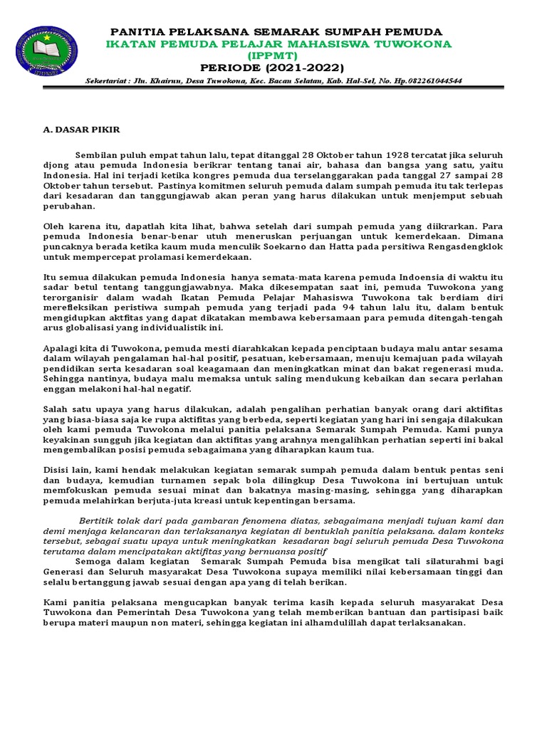 Proposal Bantuan Dana | PDF | Perjalanan