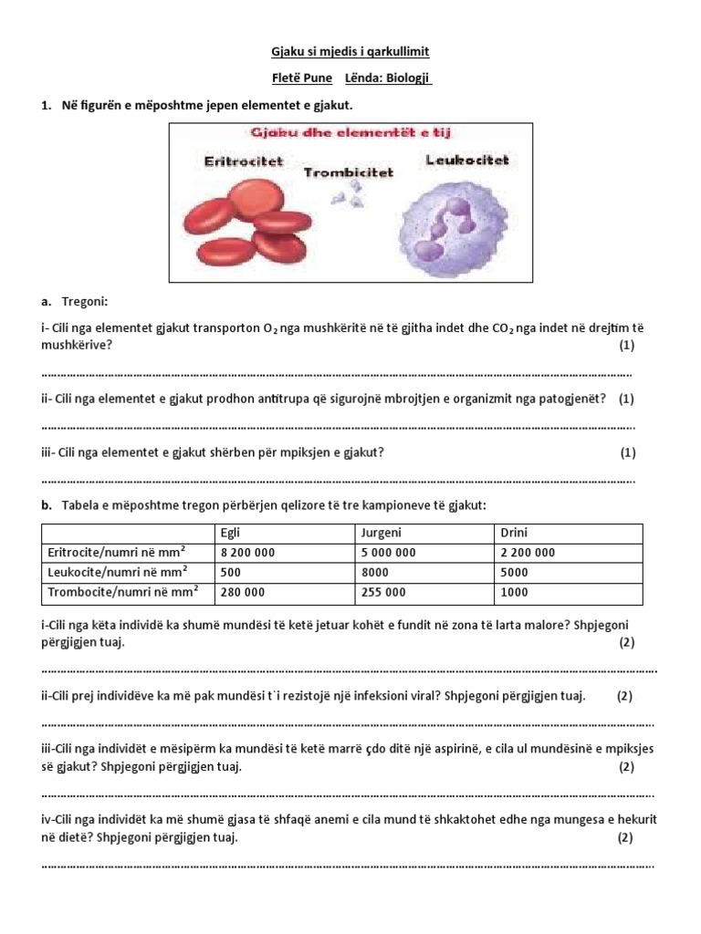 Biologjia 10 Gjaku | PDF
