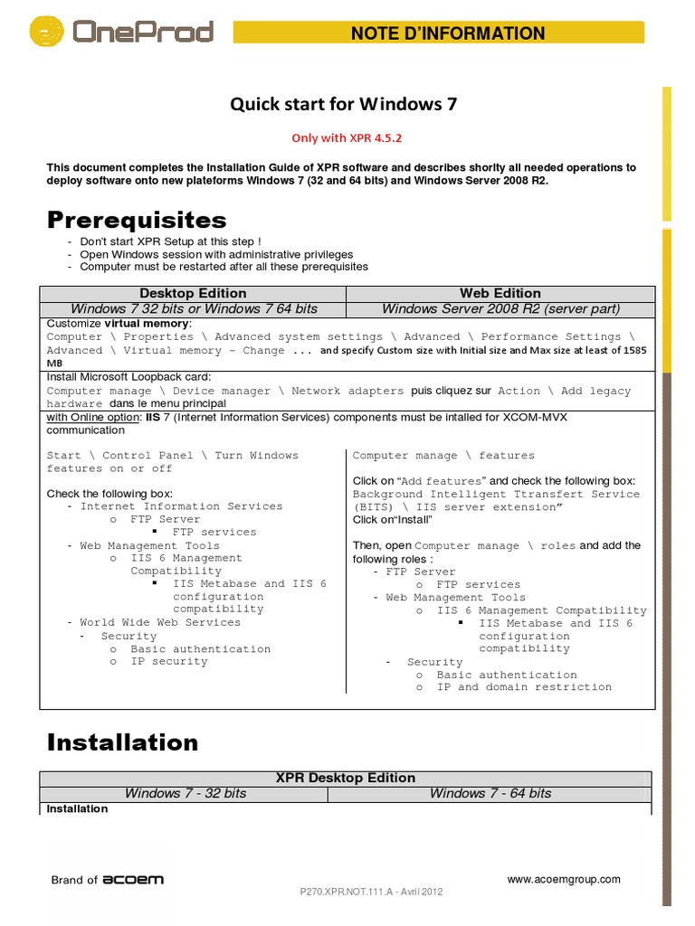 AMERICAN - QuickStartWindows 7 | PDF | Microsoft Windows | Internet Information Services