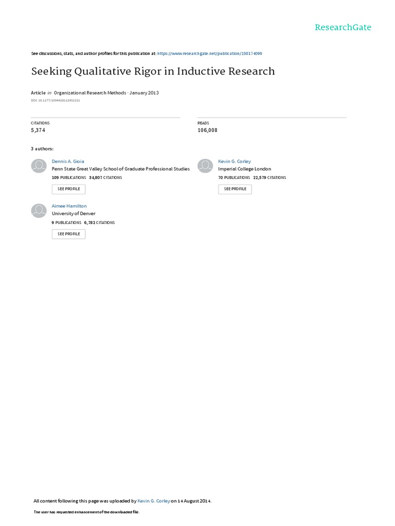 Qualitative Rigor in Inductive Research | PDF | Qualitative Research ...