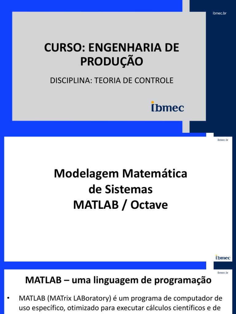 2023-1 Teoria de Controle - MATLAB - OCTAVE - Publicada | PDF | Matlab ...