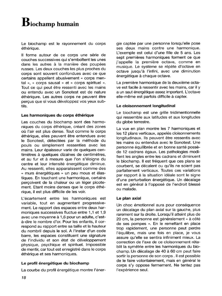 Biochamp humain et ses harmoniques | PDF
