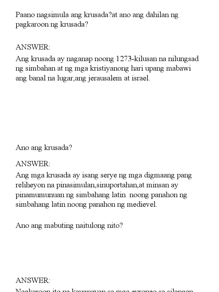 Paano Nagsimula Ang Krusada | PDF
