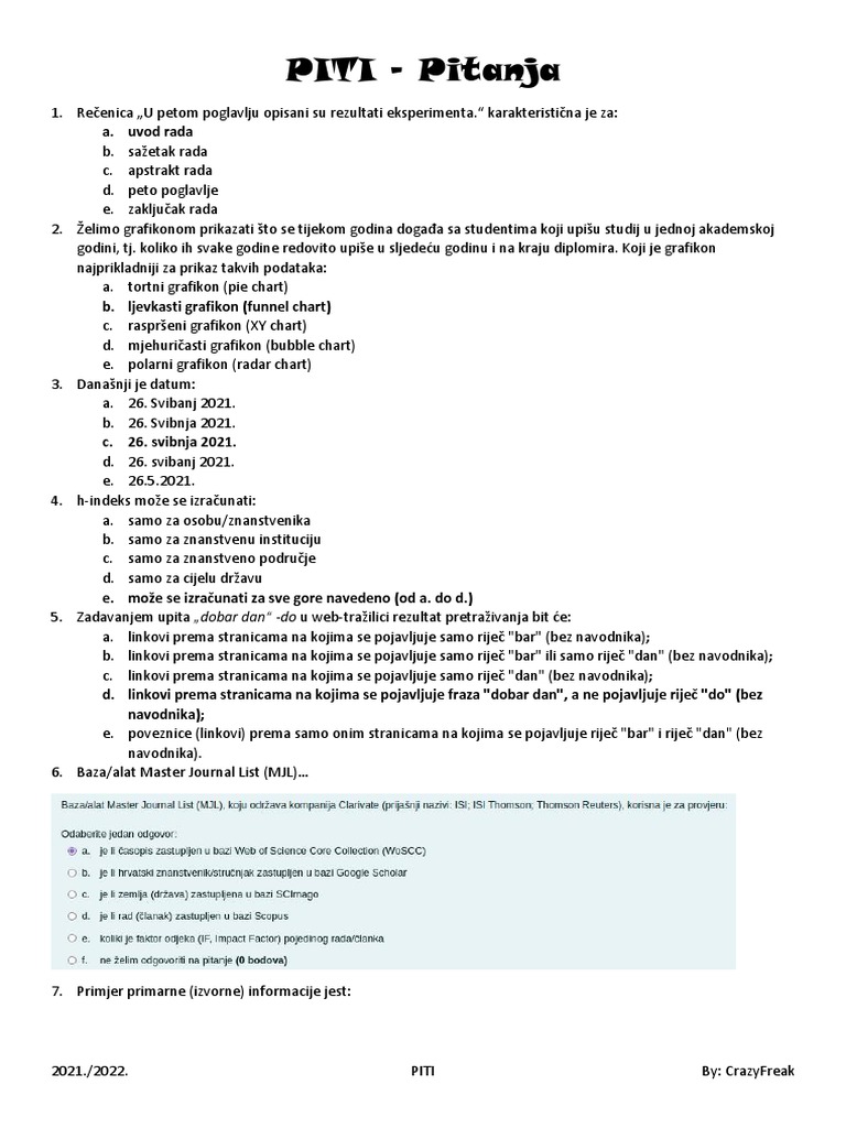 PITI - Pitanja | PDF