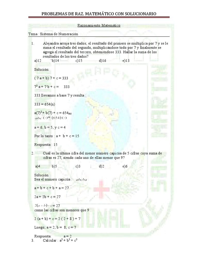 Raz. Matematico | PDF | Notación Matemática | Matemáticas