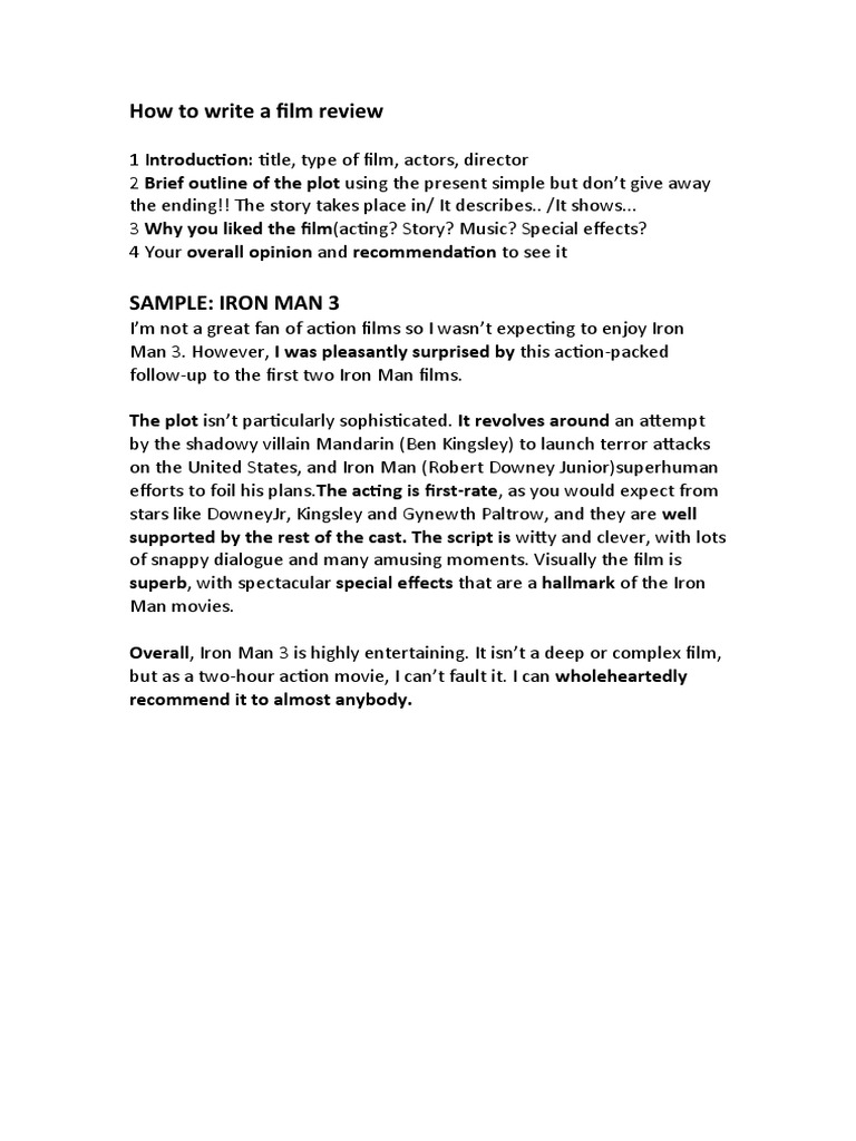 How To Write A Film Review | PDF | History