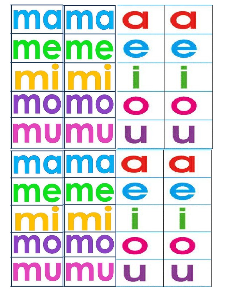 Fichas de Vocales y Letra M | PDF