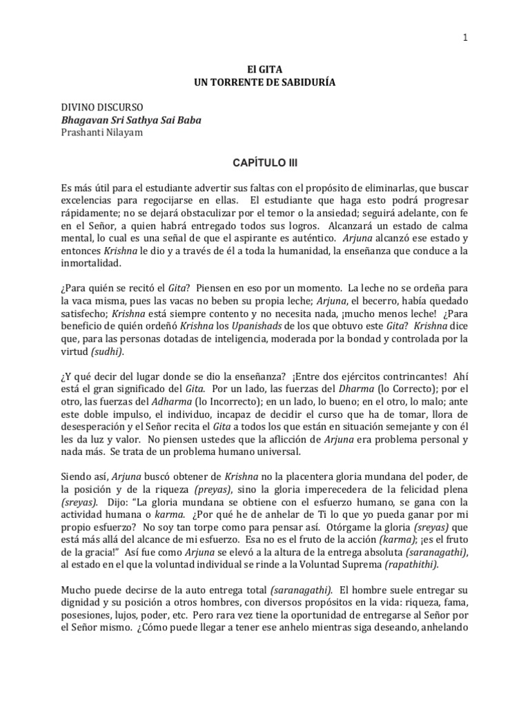 Enseñanzas del Gita sobre la Entrega Total | PDF | Mantman (hinduismo ...
