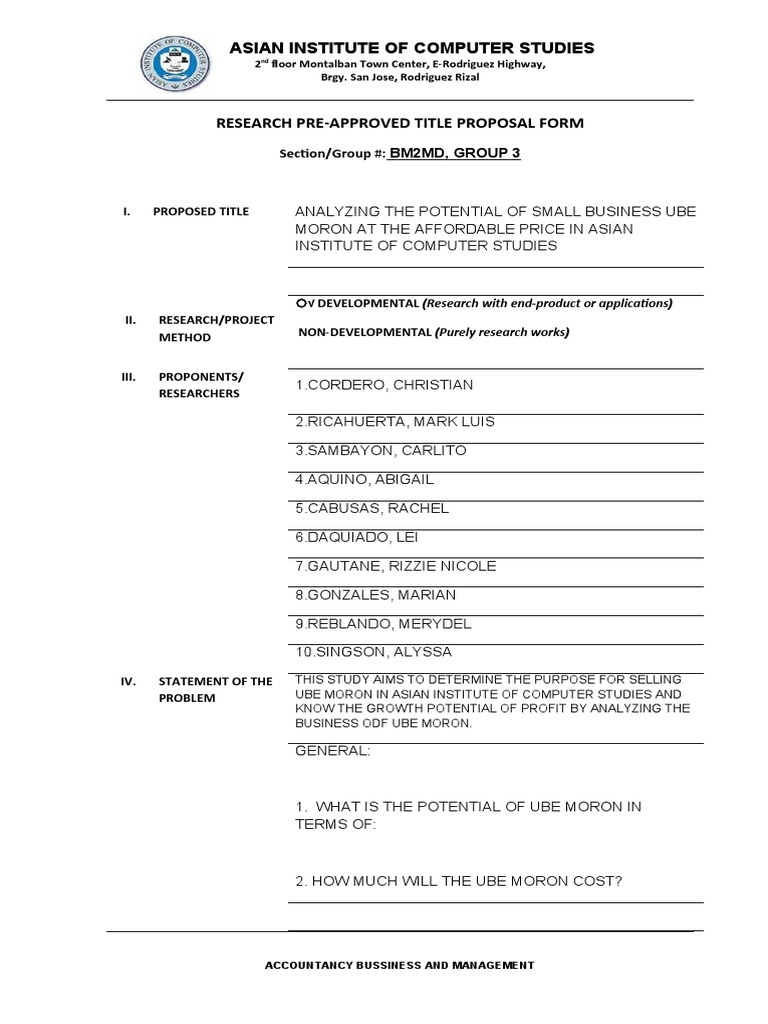 Ube Moron Business Potential Analysis | PDF | Marketing | Business ...