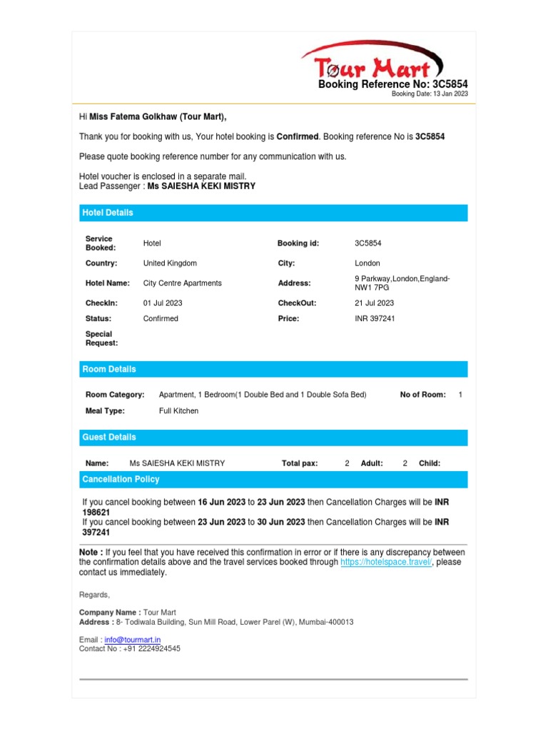 UK HOTEL CONFIRMATION.pdf | PDF