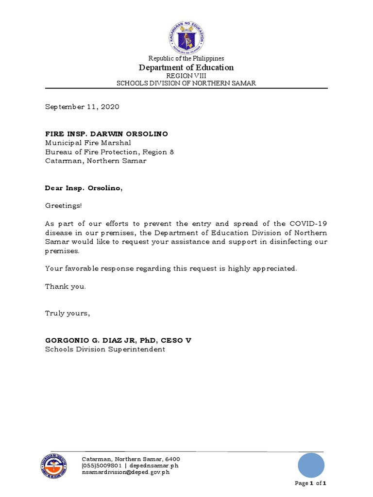 Letter Req BFP | PDF