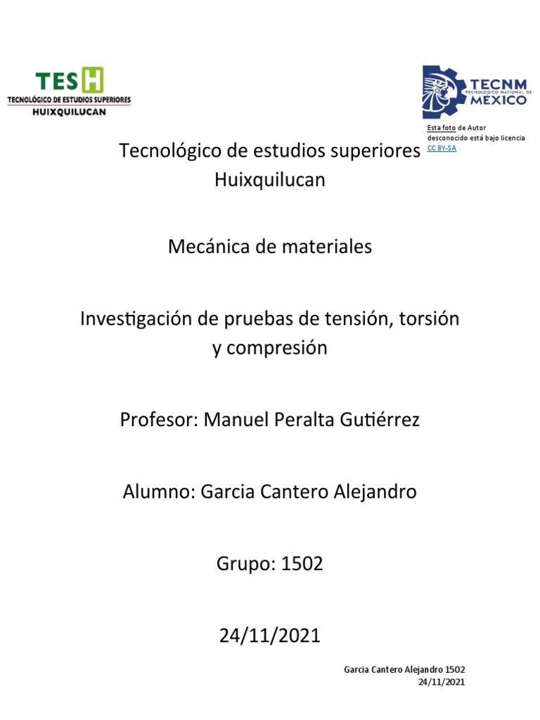Estática, Pruebas de Compresión. | PDF | Estrés (Mecánica) | Ciencia de ...