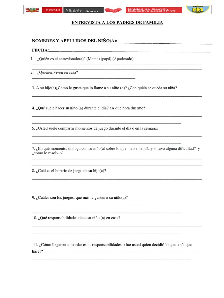 Guia de ENTREVISTA A FAMILIAS 2023 | PDF