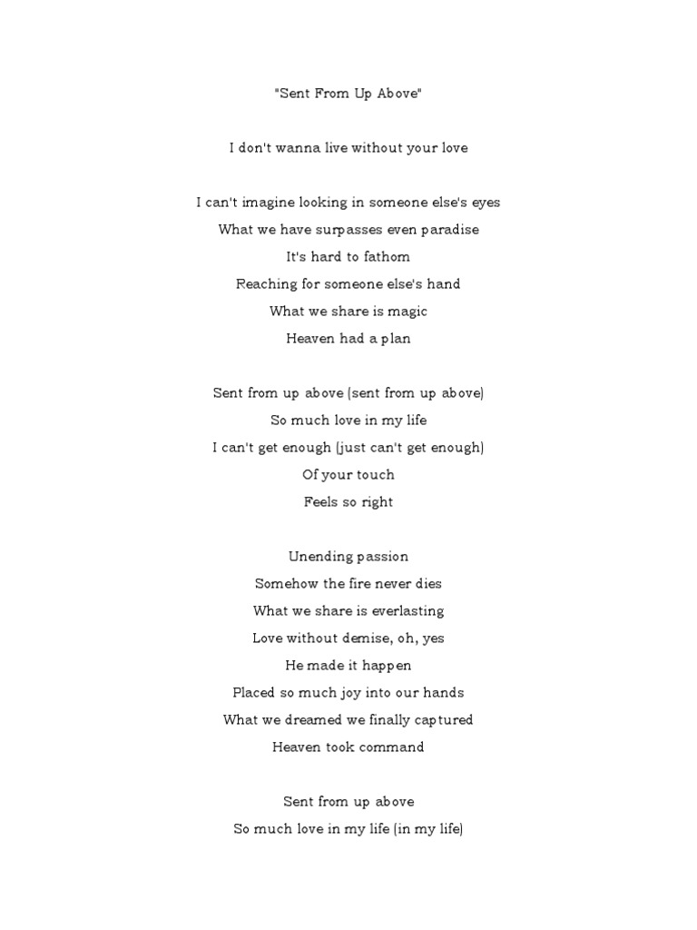 Sent From Up Above | PDF | Poetry