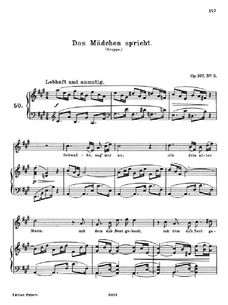 Das Madchen Spricht Brahms | PDF