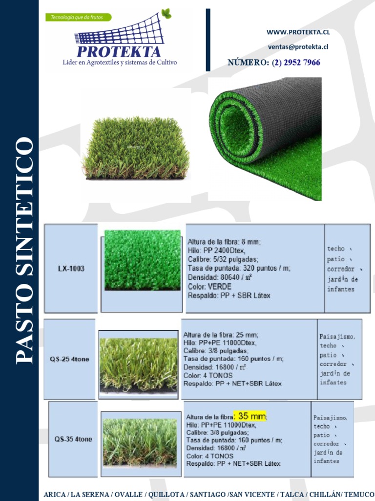 Ficha Técnica Pasto Sintetico | PDF