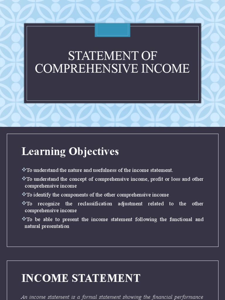 Comprehensive Income Statement Overview | PDF | Finance & Money ...