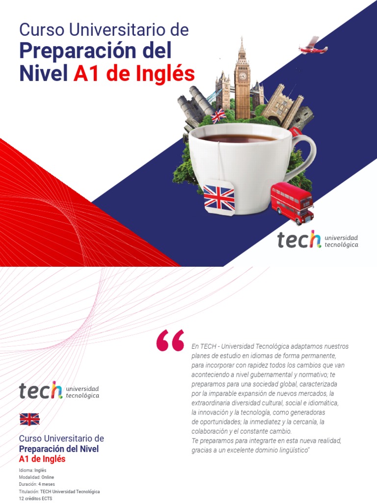 Curso Online de Inglés A1 - TECH | PDF | Idioma en Inglés | Aprendizaje