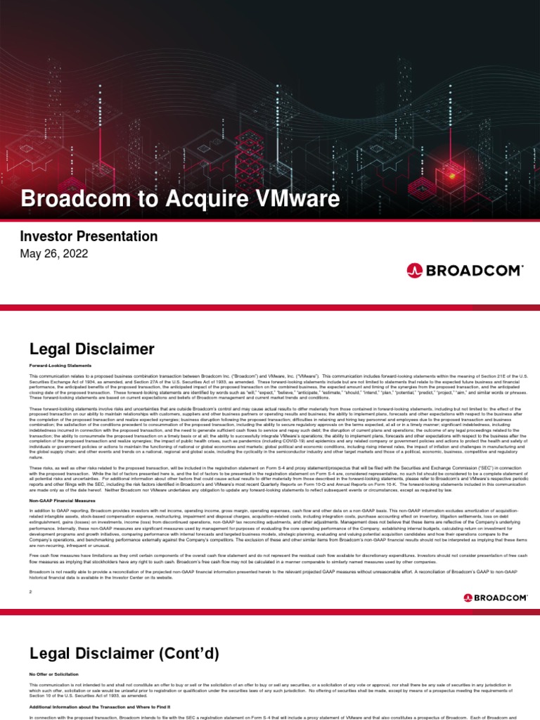 Broadcom VMware Presentation | PDF | Cloud Computing | Share Repurchase