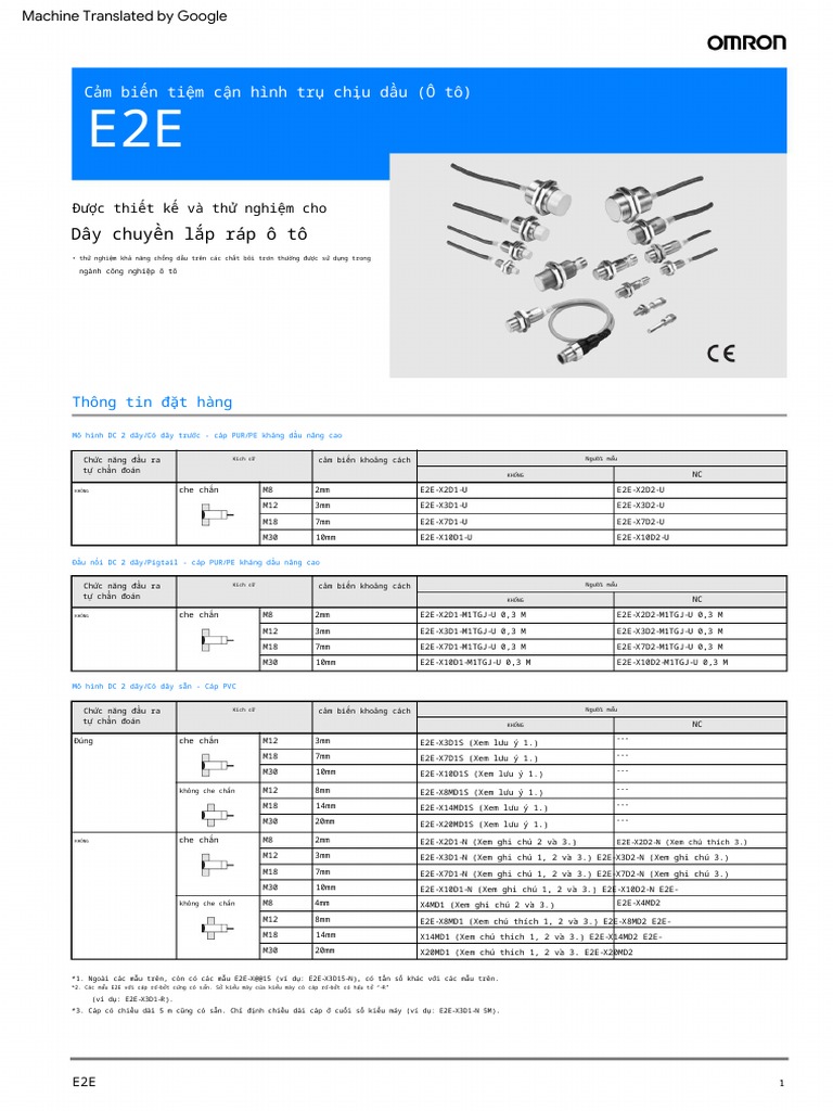 Dây chuyền lắp ráp ô tô: Cảm biến tiệm cận hình trụ chịu dầu (Ô tô) | PDF