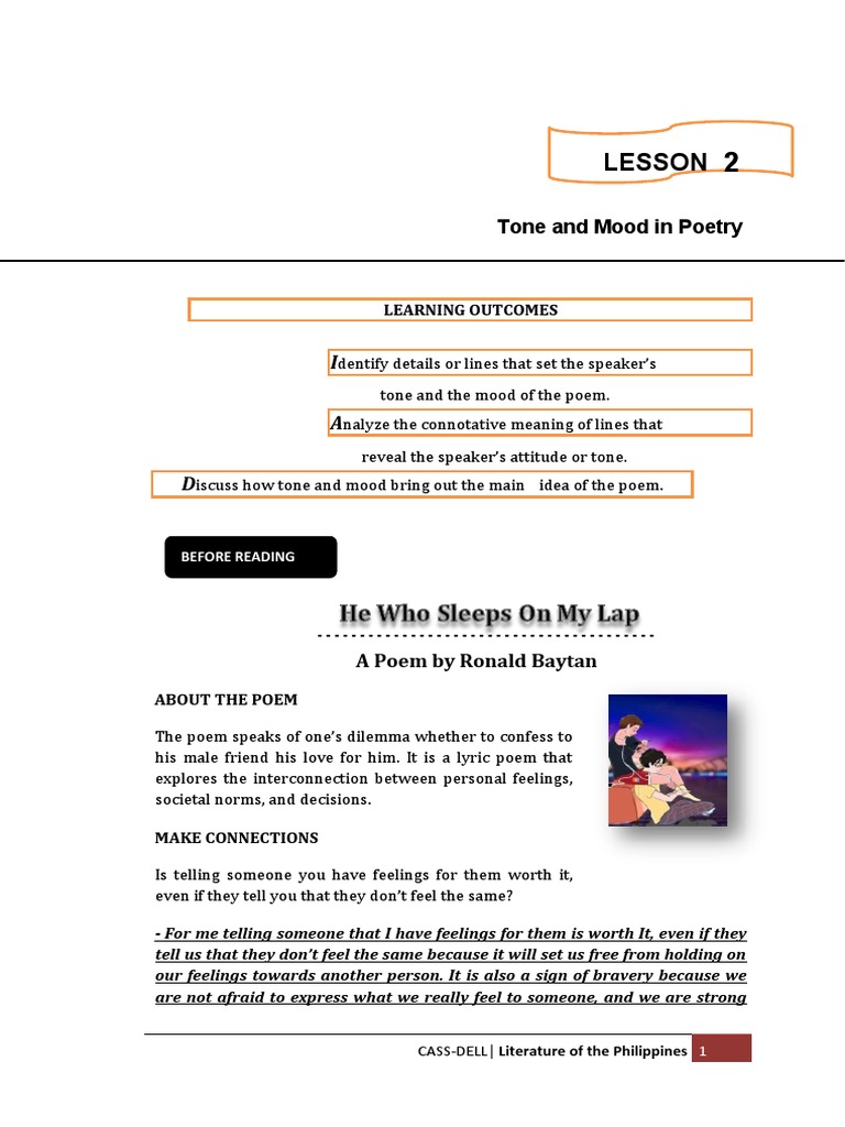 Analyzing Tone and Mood in Poetry | PDF | Poetry | Feeling