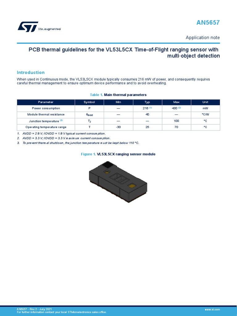 an5657-pcb-thermal-guidelines-for-the-vl53l5cx-timeofflight-ranging-sensor-with-multiobject ...