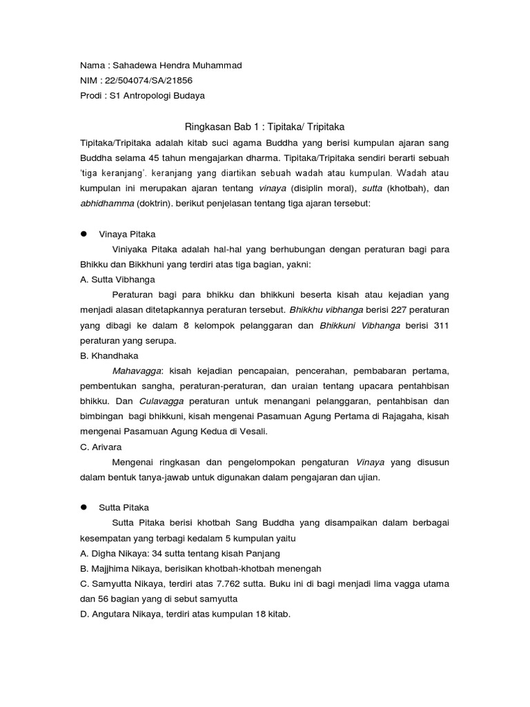 Struktur dan Sejarah Tripitaka | PDF | Filsafat | Agama & Spiritualitas