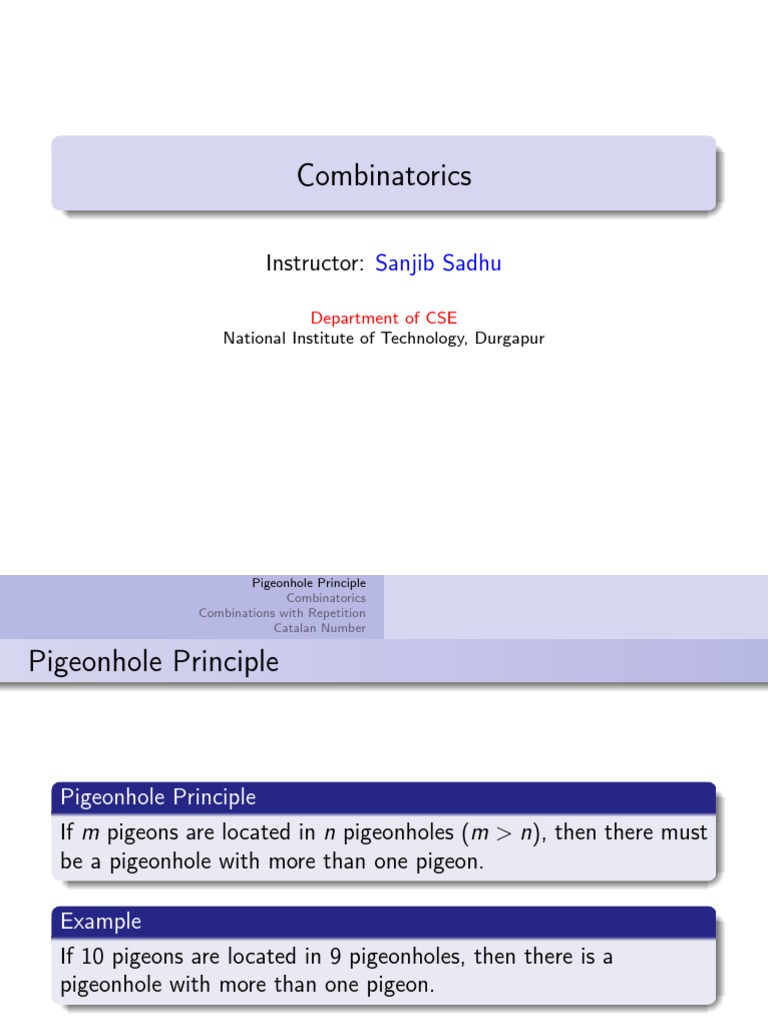 Pigeonhole Principle | PDF | Mathematics | Mathematical Objects