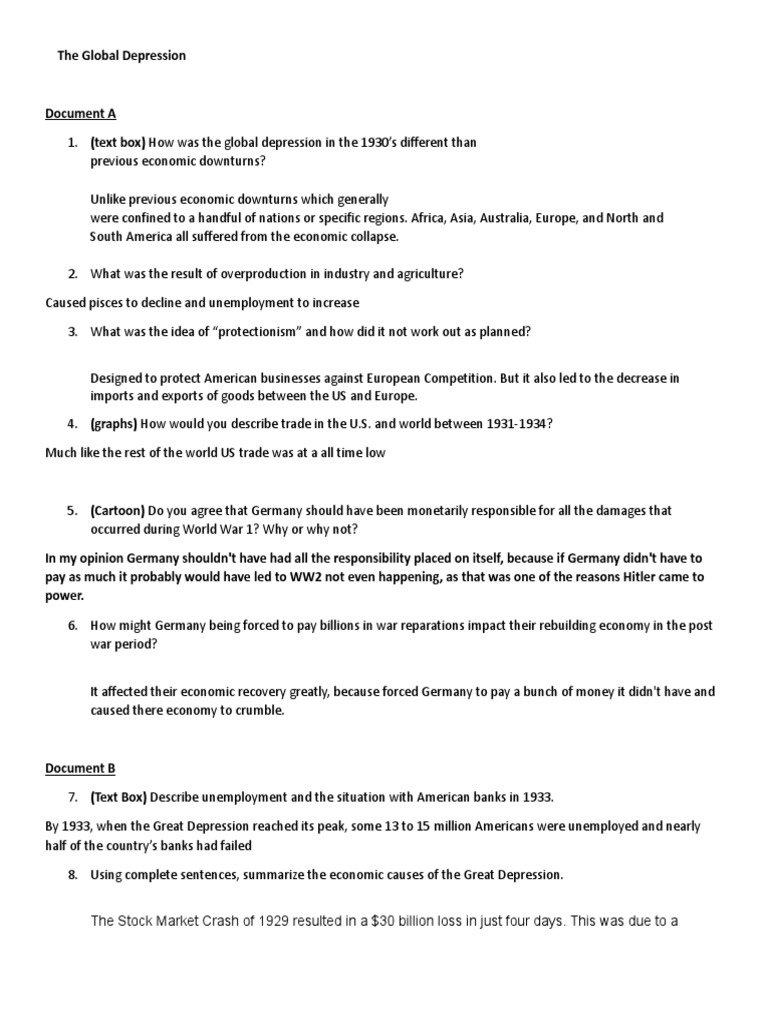 Thegreatdepression 1 Pdf Great Depression Unemployment