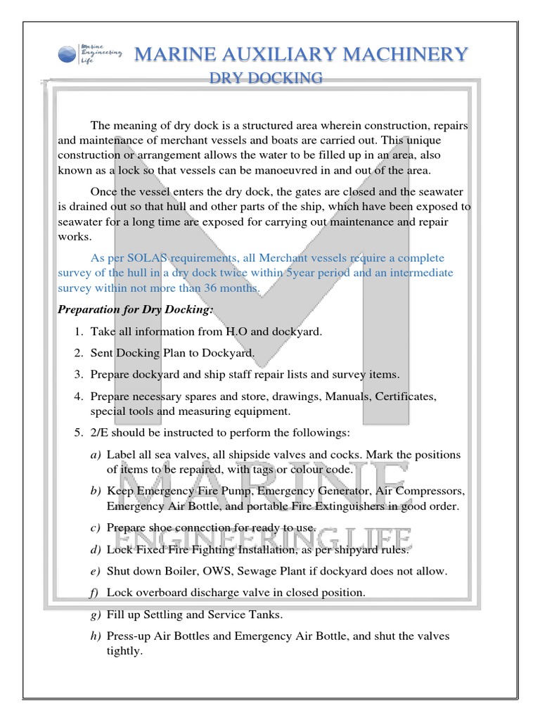 Dry Docking PDF | Download Free PDF | Valve | Pump