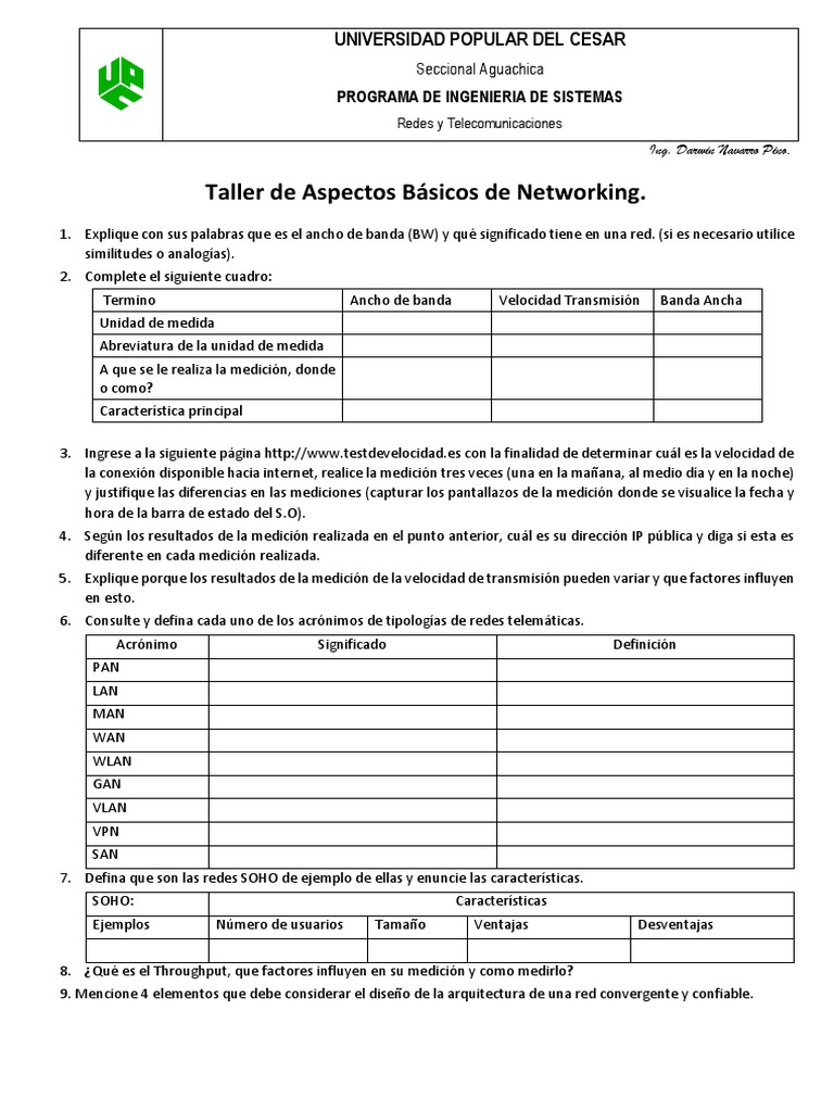 Taller de Conceptos Basico de Internetworking | PDF | Informática