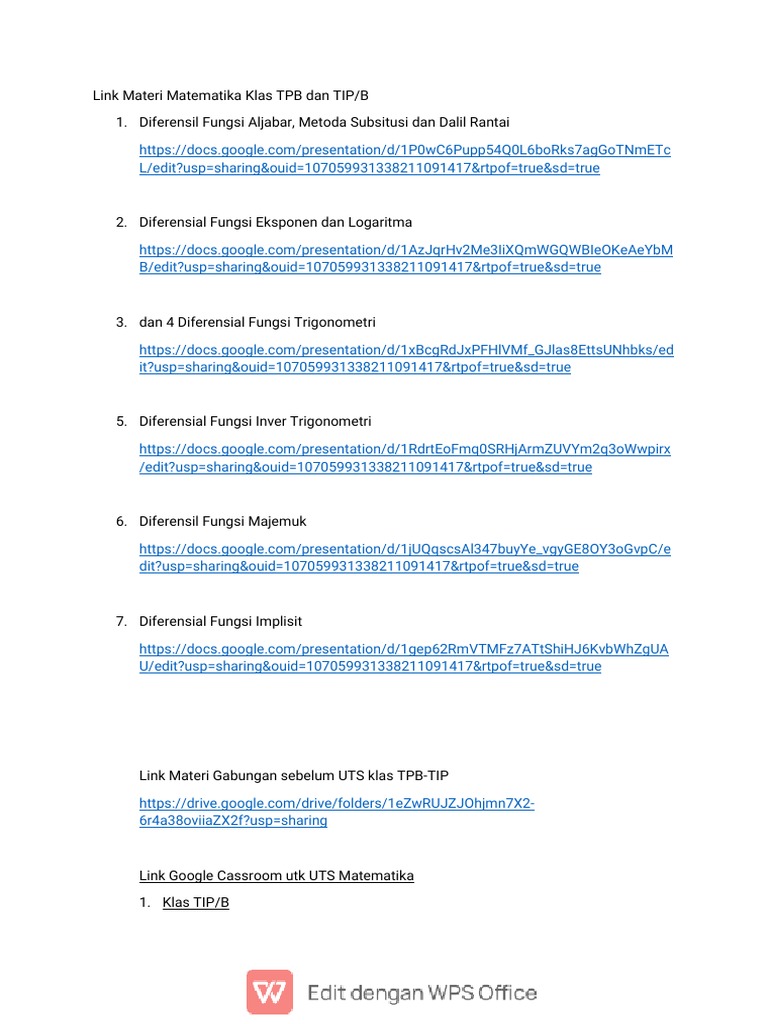 Link Materi Matematika Klas TPHP Dan TIP PDF | PDF