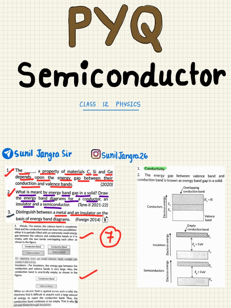 Semiconductor Pyq Lecture | PDF | Electrical Resistance And Conductance | Condensed Matter Physics