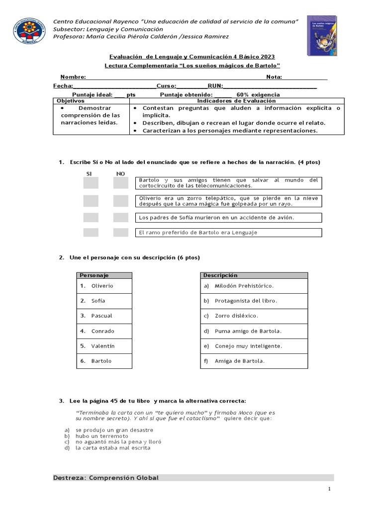 PRUEBA - Los Sueños Mágicos de Bartolo | PDF
