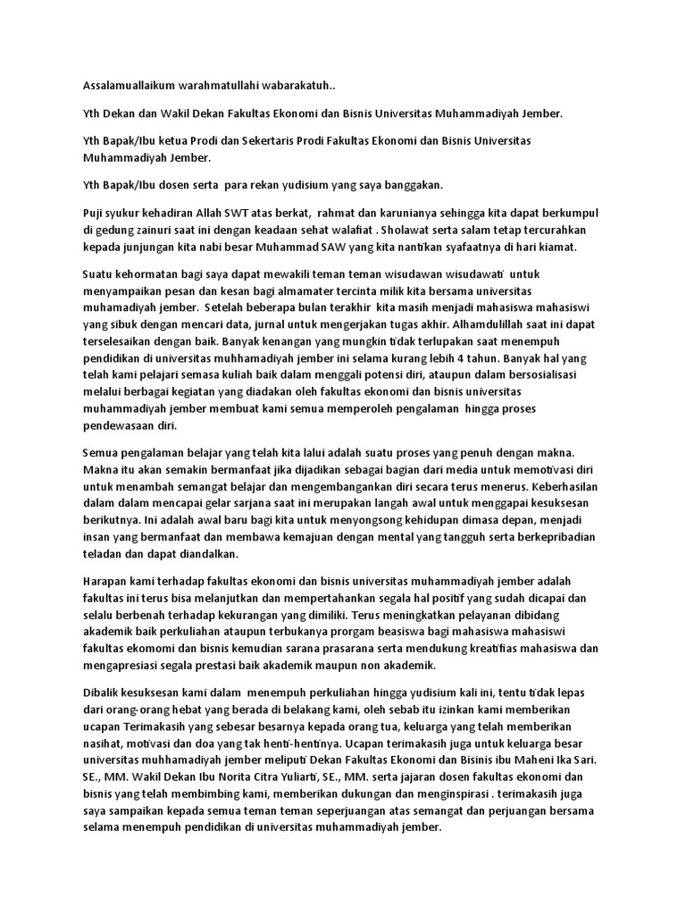 Kesan dan Pesan Yudisium Mahasiswa | PDF | Karier & Perkembangan