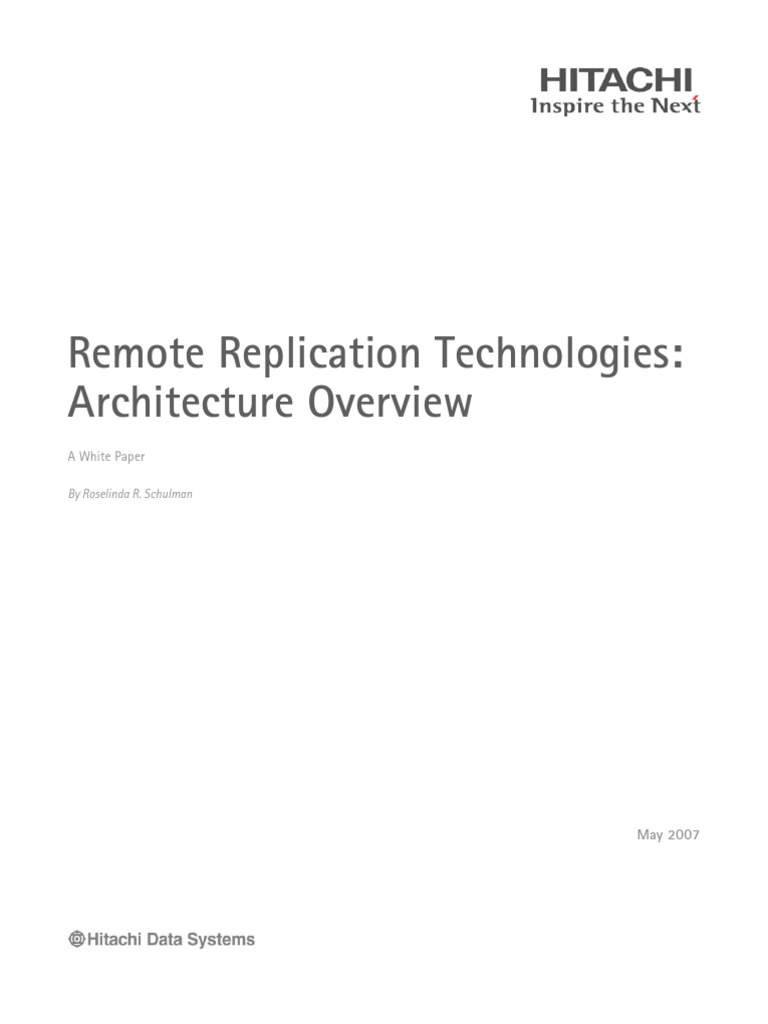 Remote Replication Technologies Architecture Overview | PDF ...