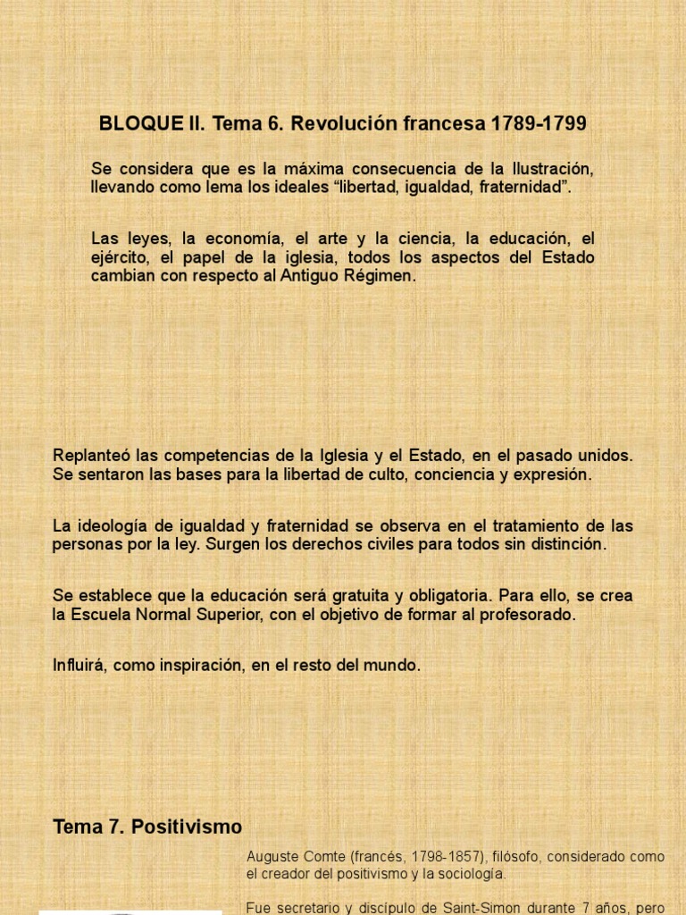 Revolución Francesa y Positivismo en Sociología | PDF | Positivismo ...