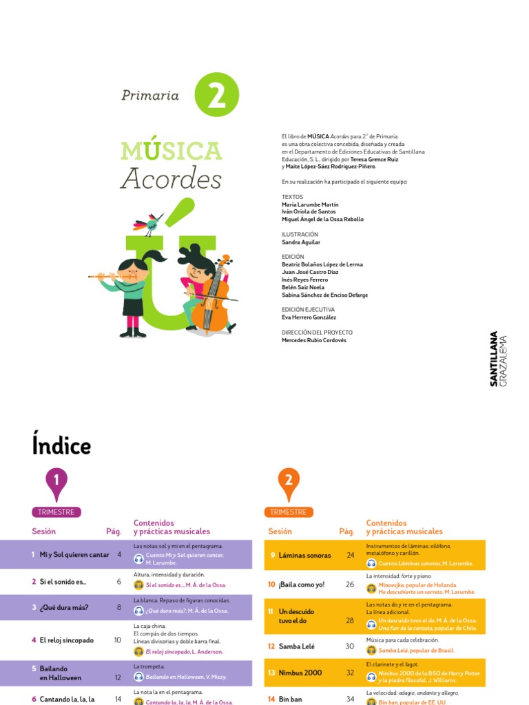 Acordes de Música para 2.º Primaria | PDF | Tempo | Las artes escénicas