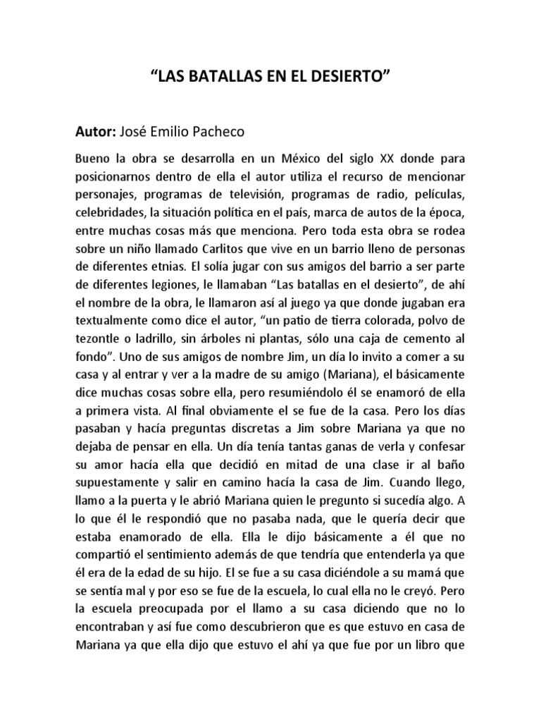 Ensayo de Las Batallas en El Desierto | PDF | Suicidio