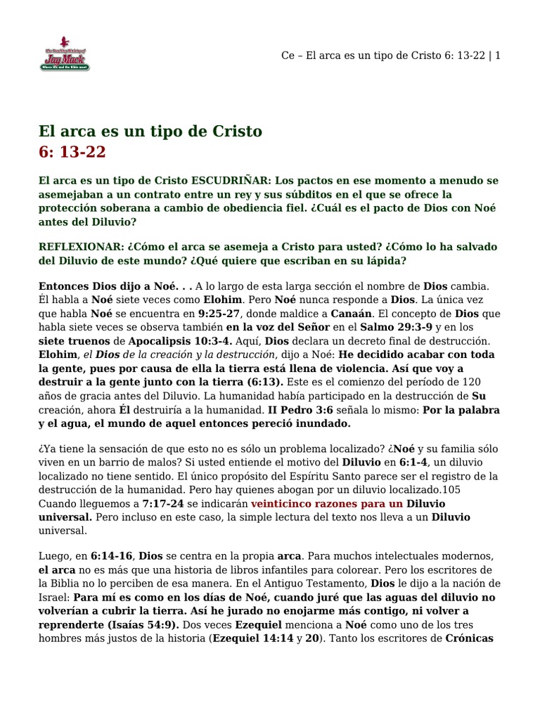 Ce – El Arca Es Un Tipo de Cristo 6 - 13-22 | PDF | Mito de la ...
