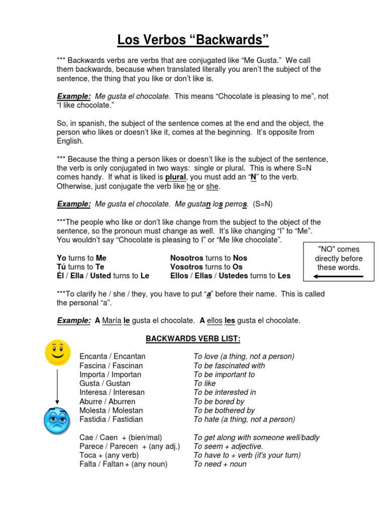 Backwards Verbs | PDF