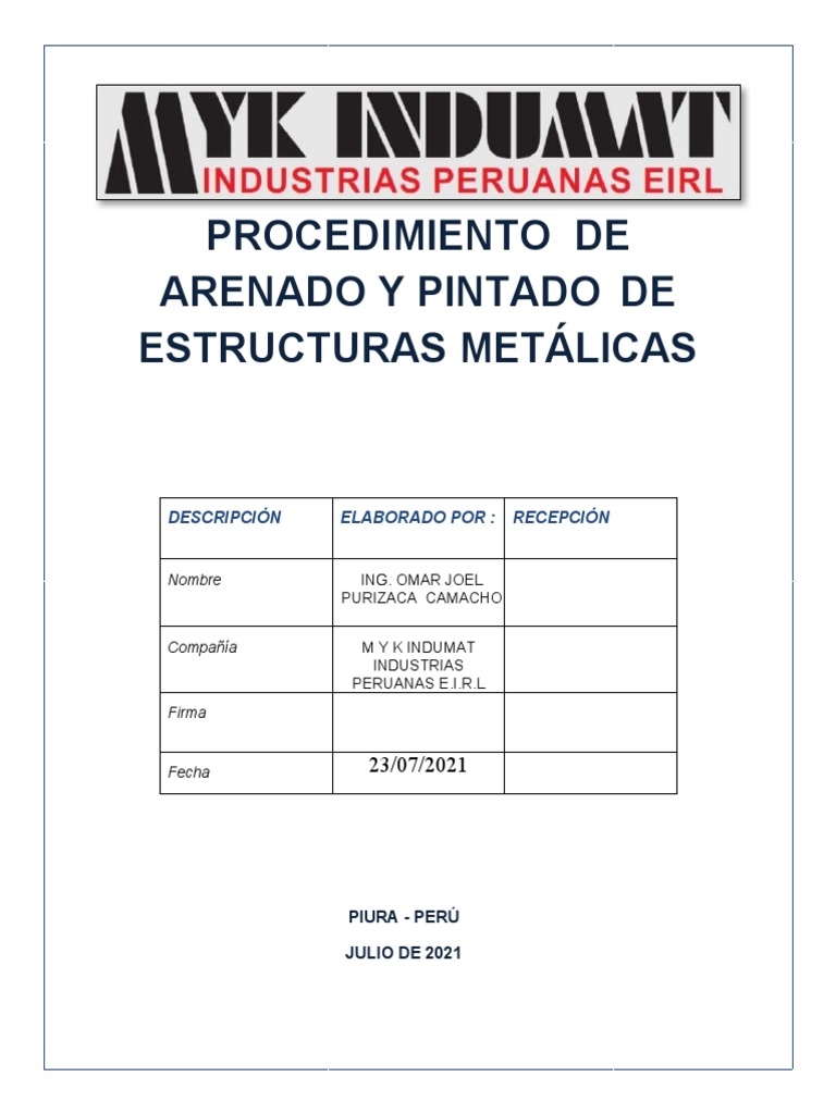 Procedimiento de Arenado y Pintado Estructuras Rev. 23-07-21 - BGS ...